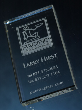 Paperweights | Business Card Paperweight (Pacific Etched Glass & Crystal)